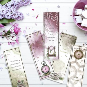 Printable Vintage Bookmarks Digital Bookmarks PNG Watercolor - Etsy