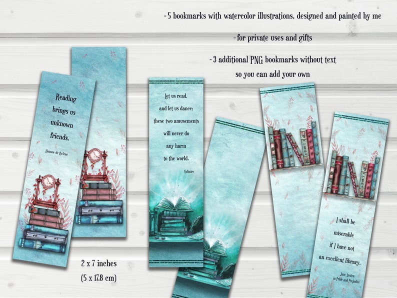 Printable Bookmarks Bookshelf PNG Bookmark With Vintage - Etsy UK
