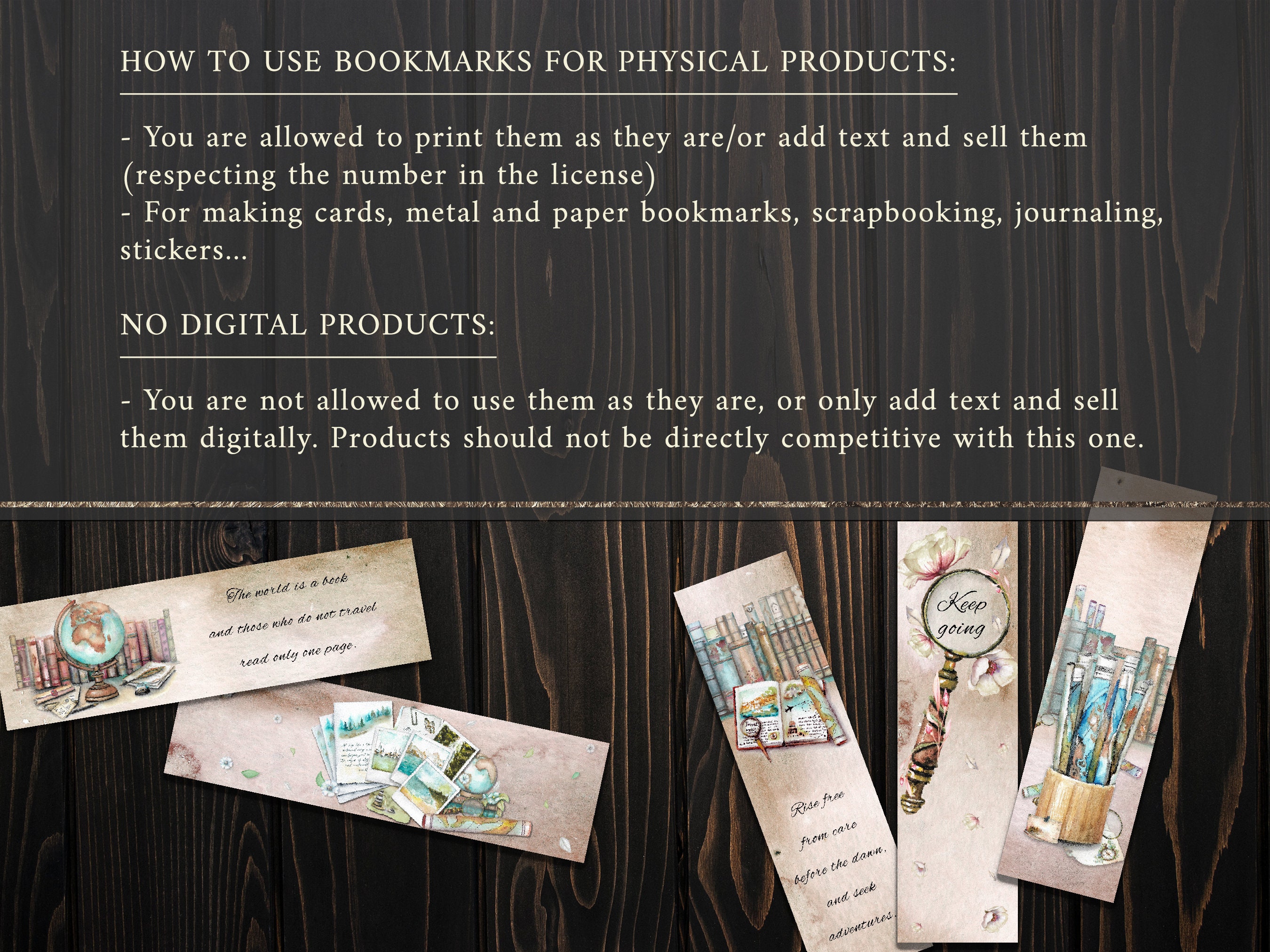 Books and Maps Digital Bookmarks, Vintage Travel Printable Bookmarks ...