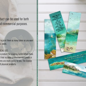 Calm Waters Digital Bookmarks, Set of 5 Printable Bookmarks With ...