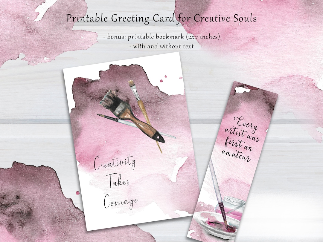 Printable Greeting Card for Creative Souls, Digital Card, Digital ...