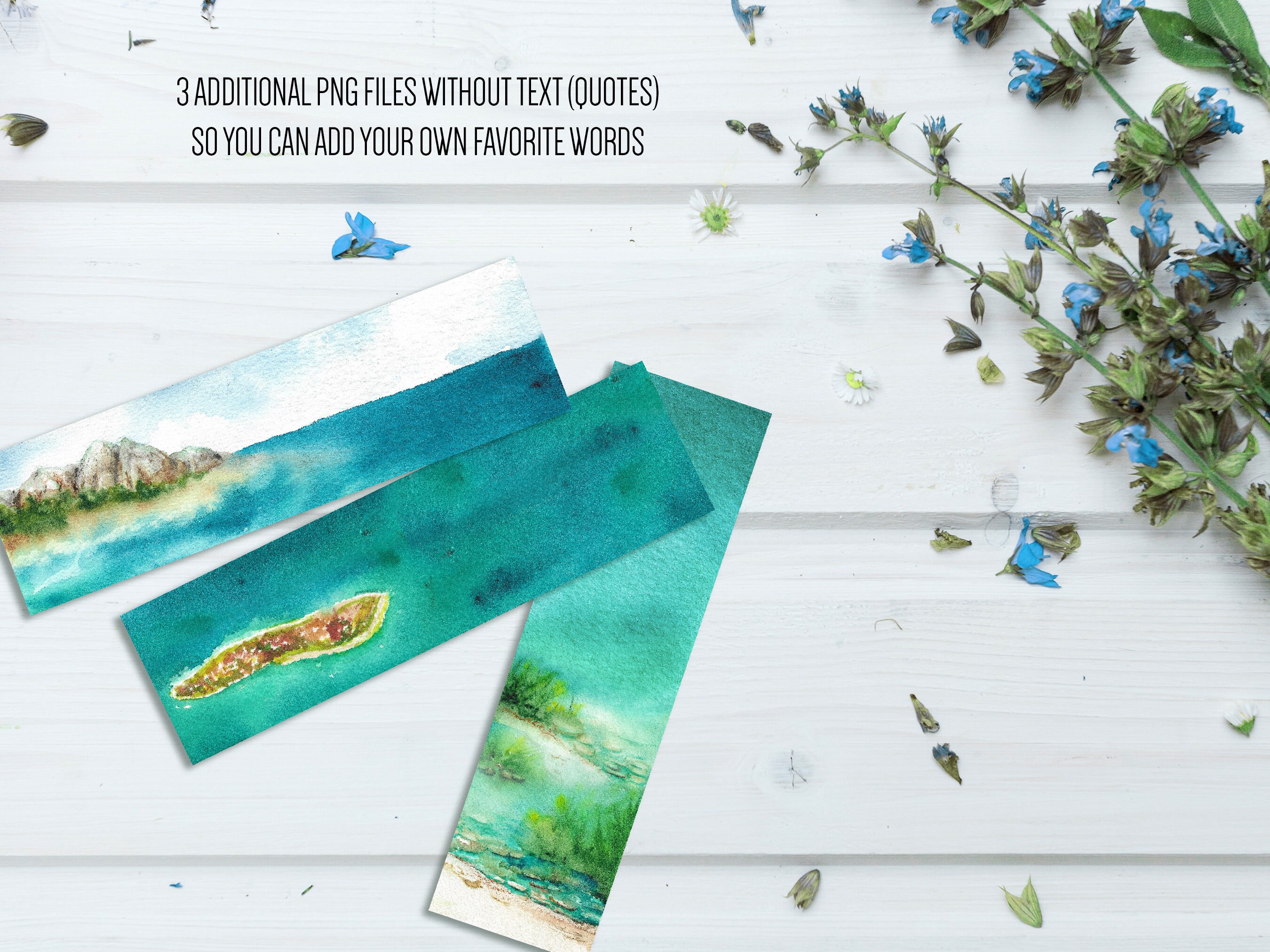 Calm Waters Digital Bookmarks, Set of 5 Printable Bookmarks With ...