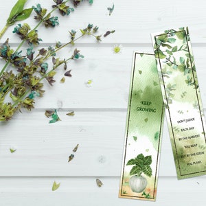 Printable Bookmarks With Watercolor Illustrations, Plant Lover, Floral ...