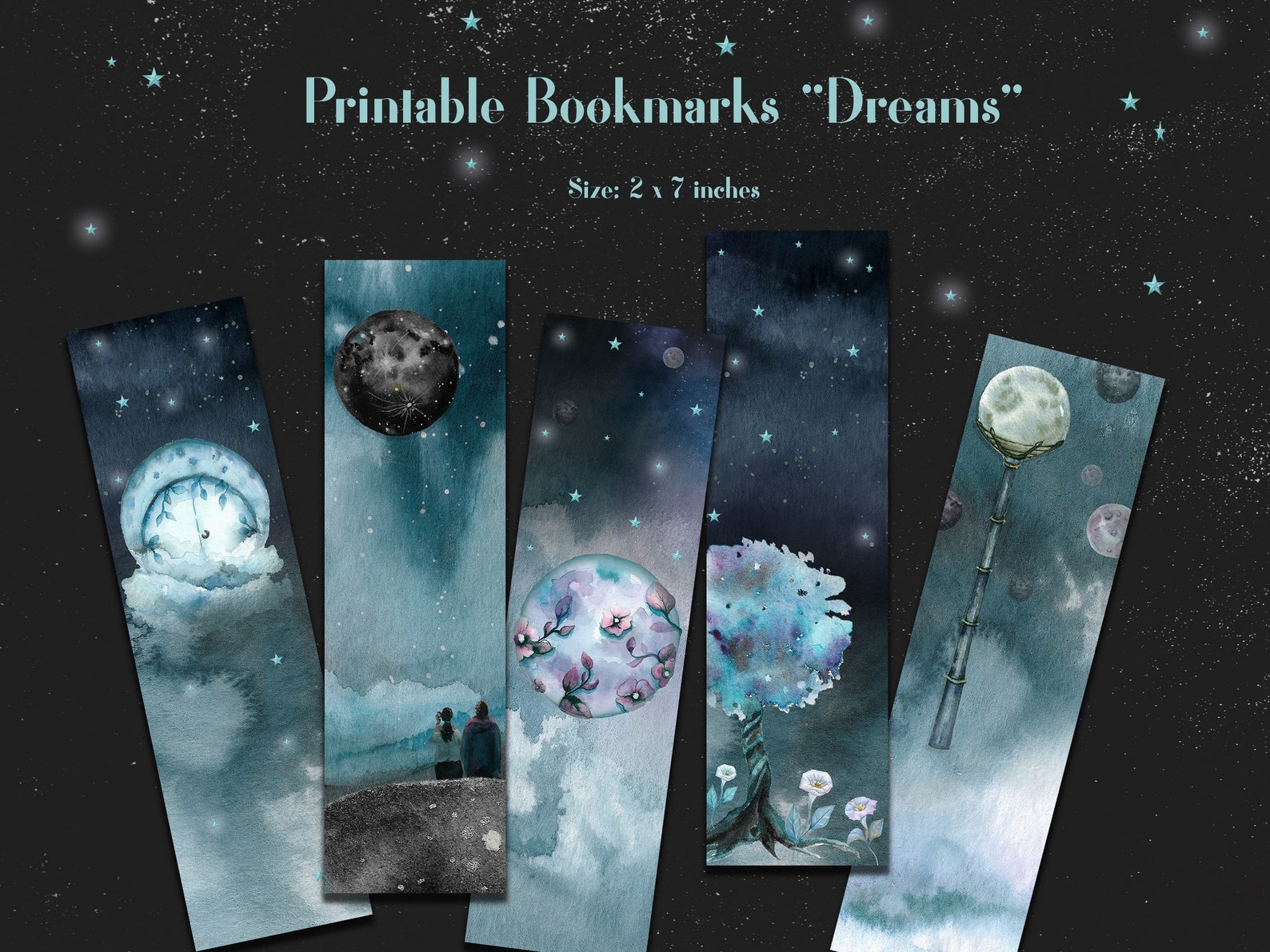 Dreamy Printable Bookmarks, Fantasy Bookmarks Set, Dreamy Labels ...