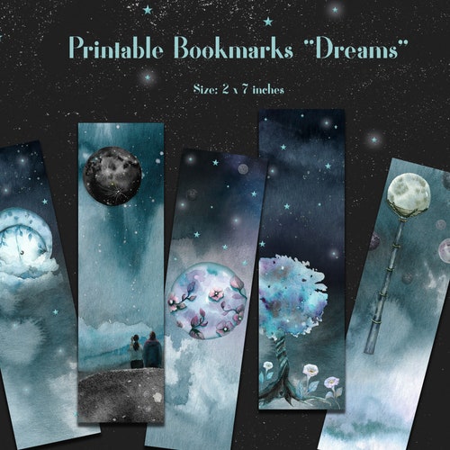 Dreamy Printable Bookmarks Fantasy Digital Bookmark Dreams - Etsy