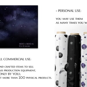 Dark Moon Clipart and Seamless Patterns Watercolor Moon - Etsy