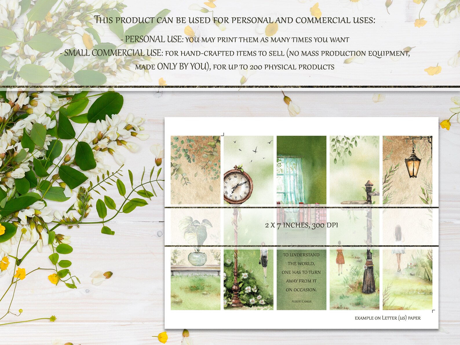 Digital Bookmarks "my Secret Places", Printable PNG Bookmark, Green ...