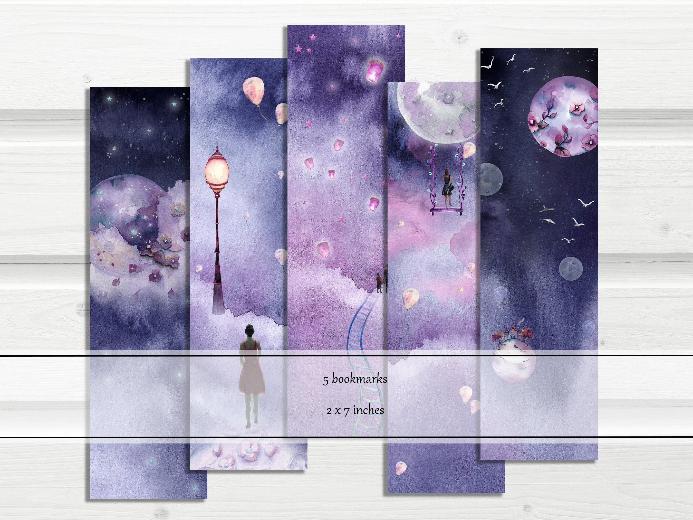Dreamy Printable Bookmarks Fantasy Digital Bookmark Dreams - Etsy