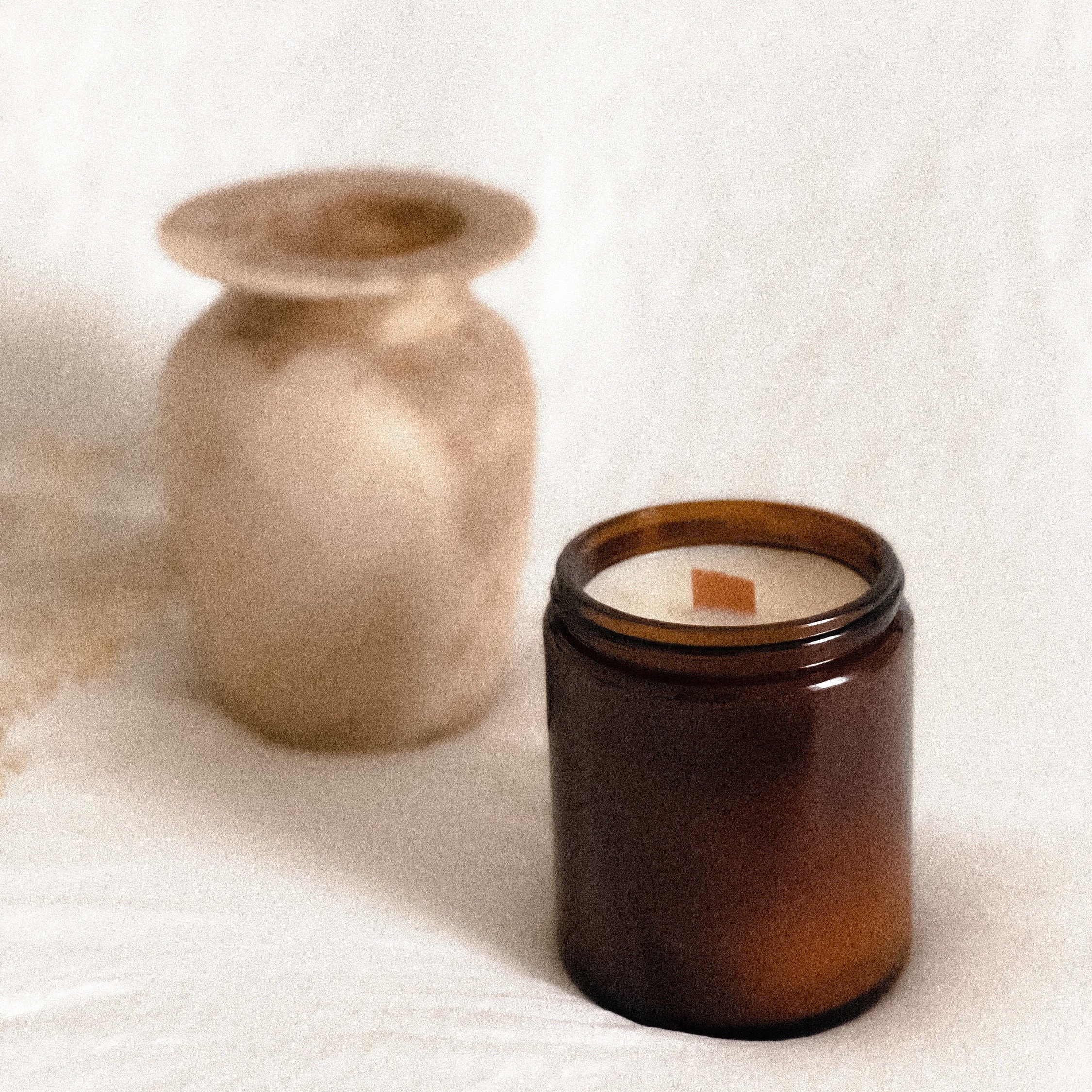 Scented Sox Wax Candle Hand-Poured in Amber Glass Jar | Etsy