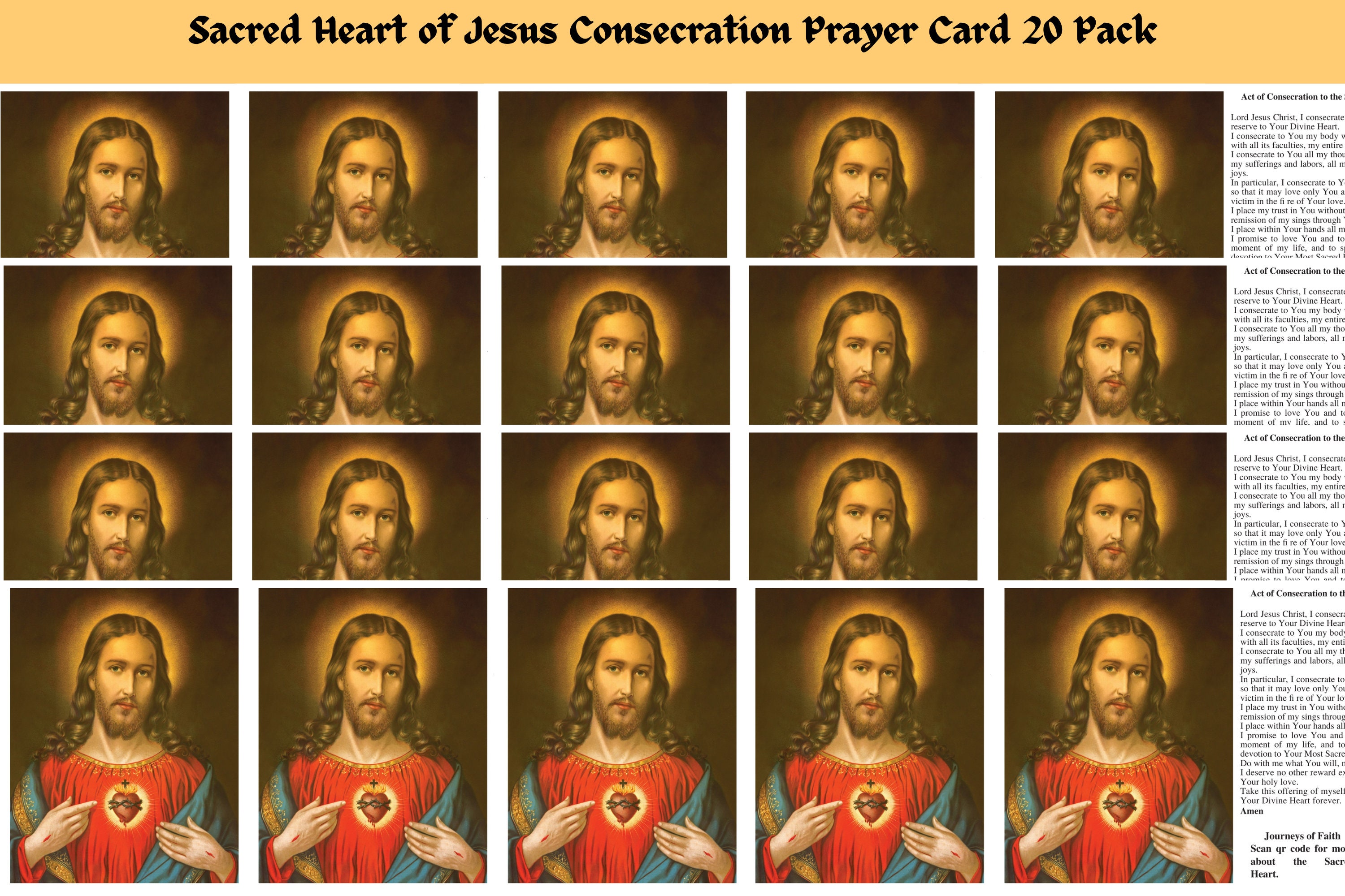 Sacred Heart of Jesus Consecration Prayer Card | eBay
