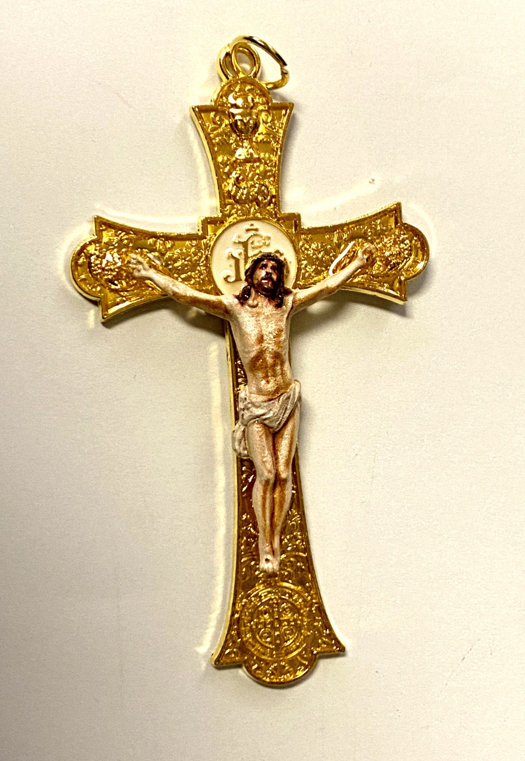Holy Mass Crucifix With Saint Benedict Medal Gold Tone - Etsy