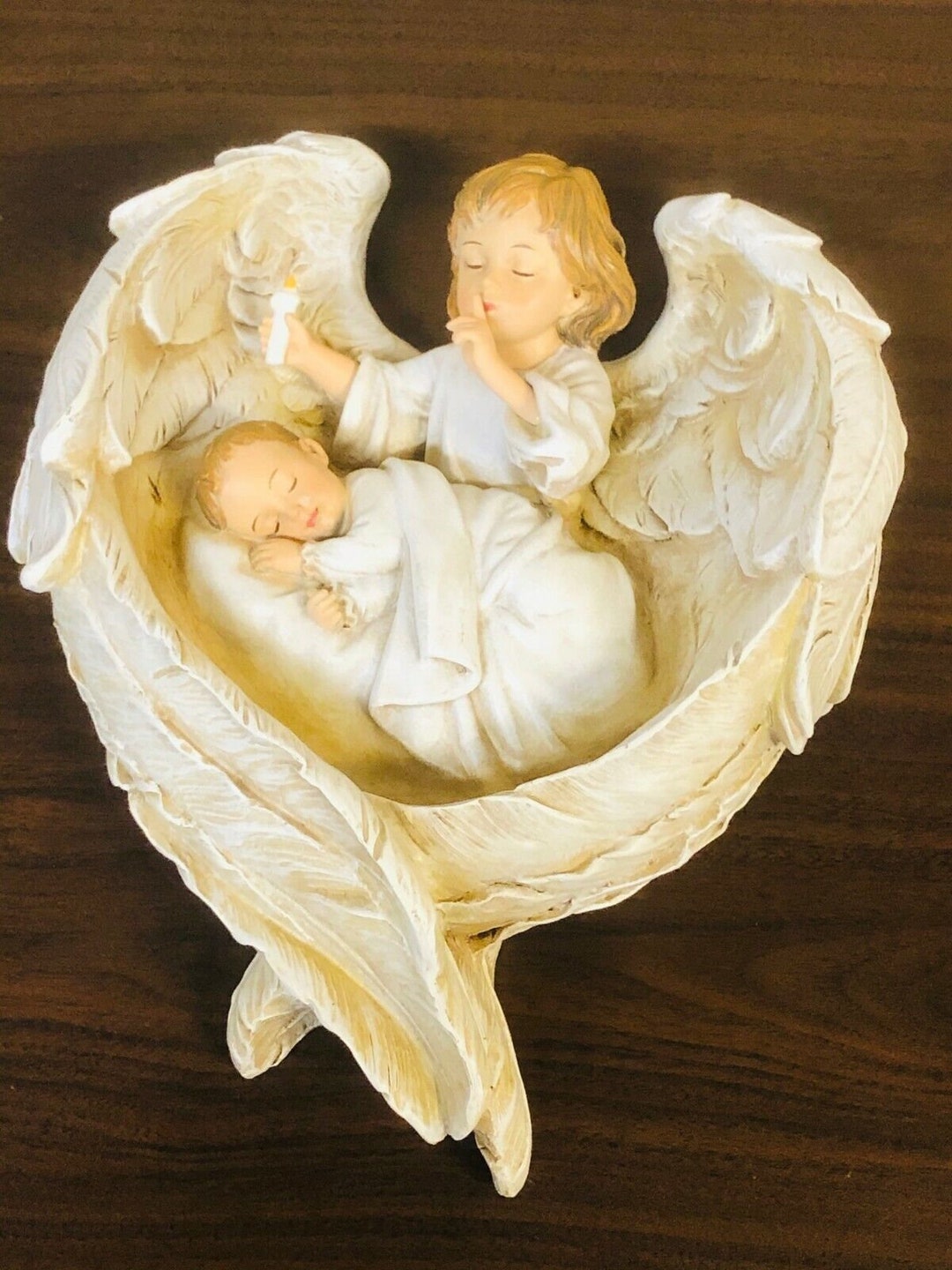 Sleeping Baby in Angel Wings Plaque by Joseph's Studio 11 H, New - Etsy