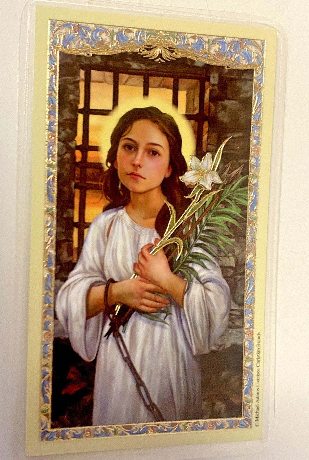Saint Philomena Laminated Novena Prayer Card, New - Etsy