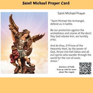 Saint Michael Prayer Cards Laminated Packages - Etsy