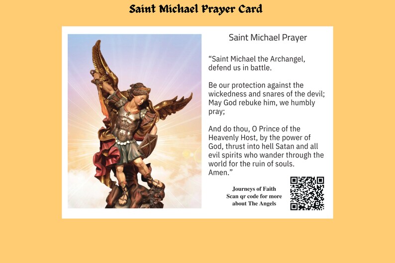 Saint Michael Prayer Cards Laminated Packages - Etsy