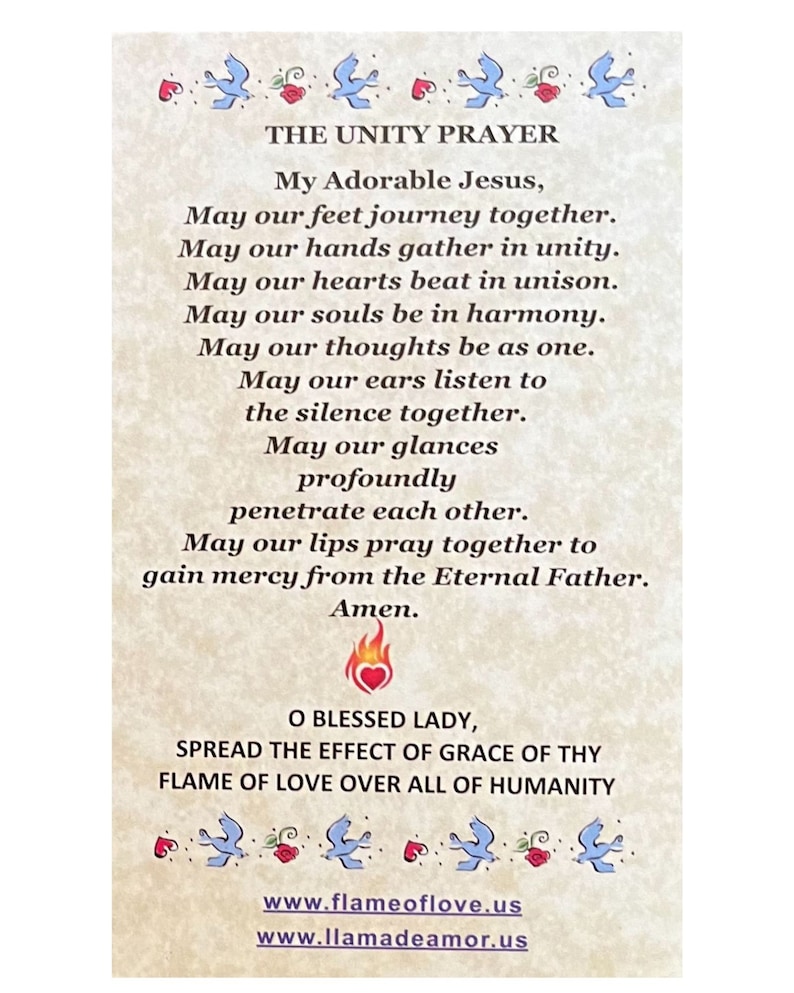 Flame of Love Unity Prayer Card Packages - Etsy