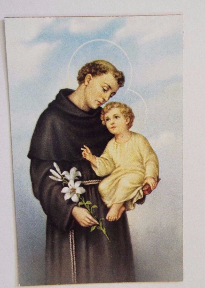 Saint Anthony of Padua Prayer Card New From Italy - Etsy