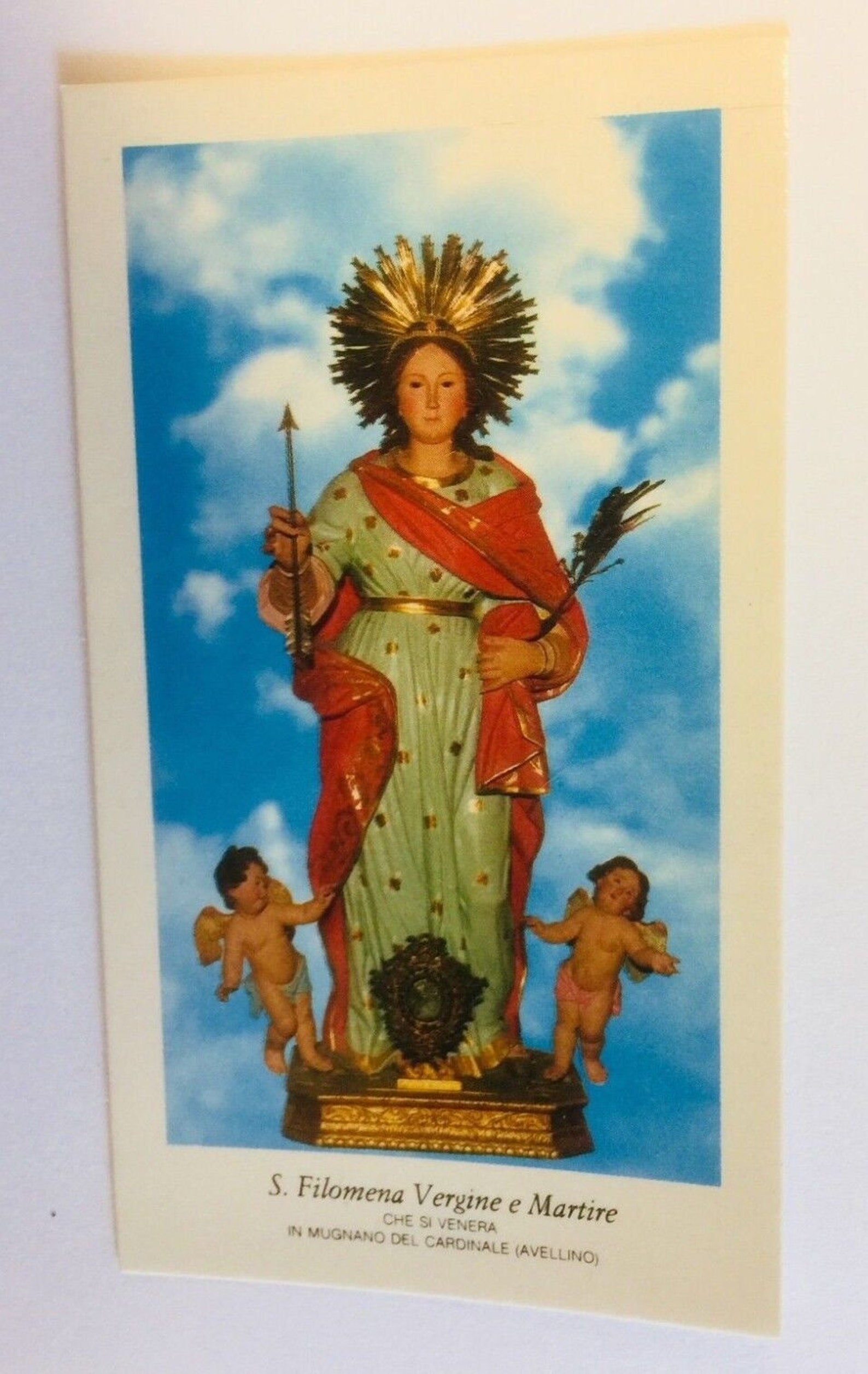 Saint Philomena Prayer Card New From Italy - Etsy