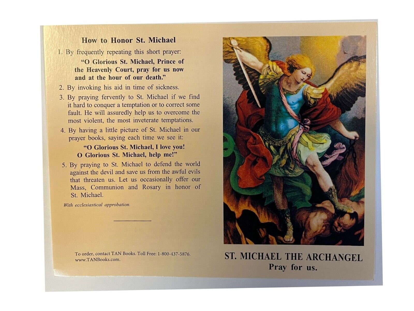 Saint Michael Prayer Card - Etsy