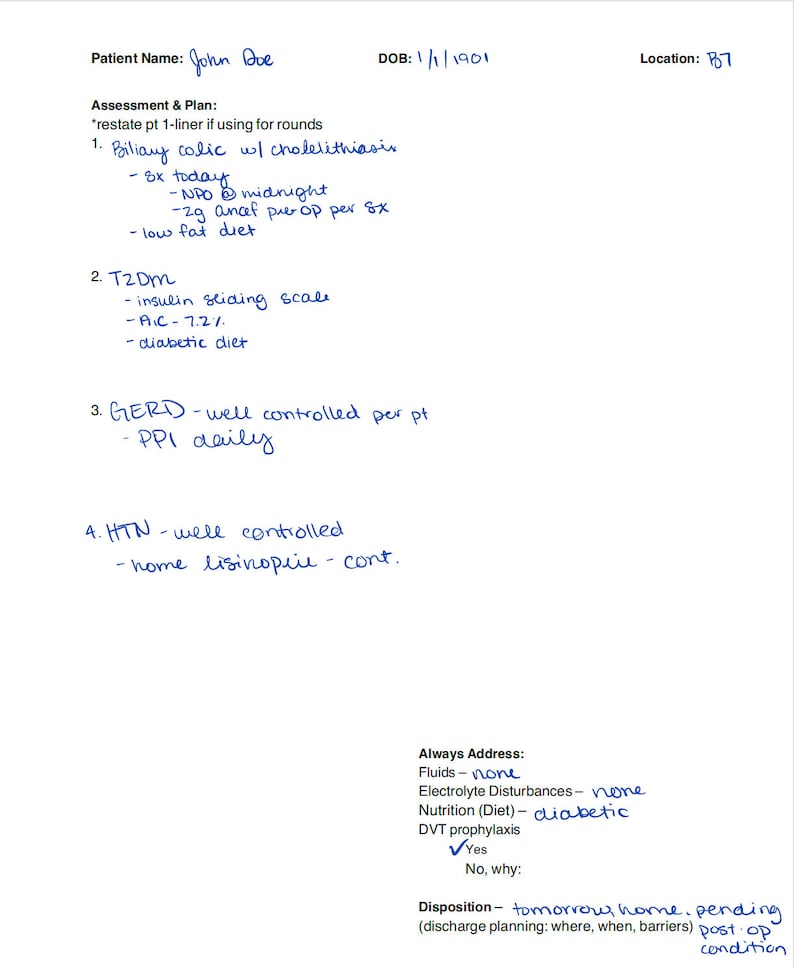 Clinical Year - Internal Medicine H&P Templates - Etsy