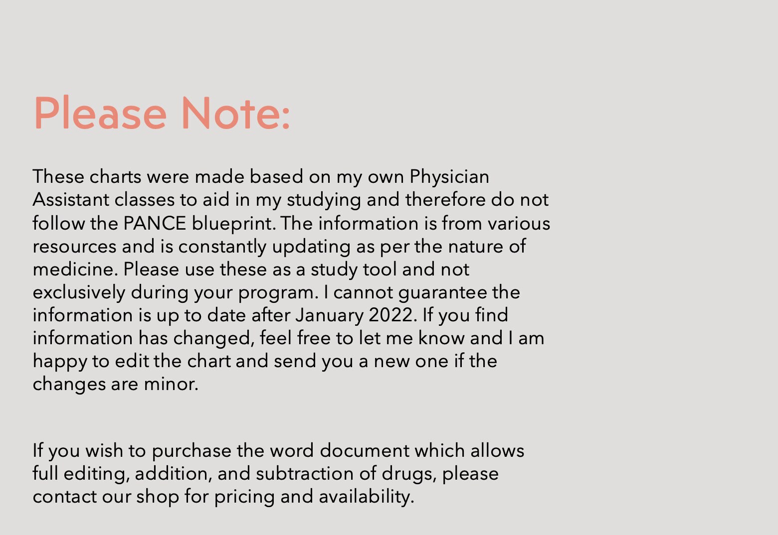 PA Pathophysiology Chart BUNDLE - Etsy