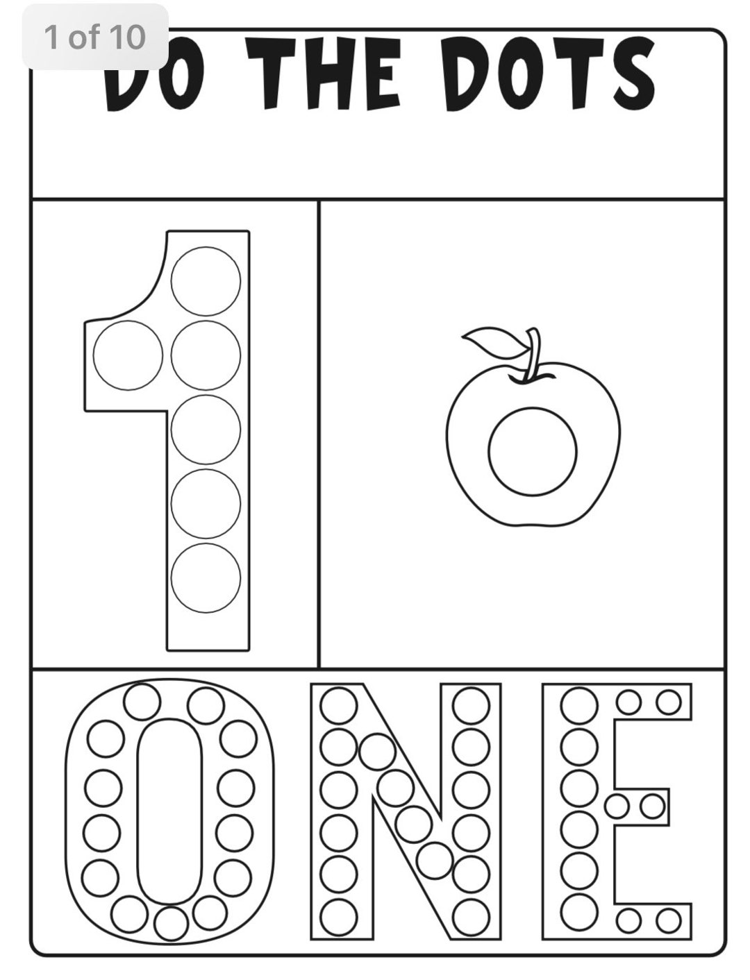 Dot Marker Number Activity Pages Etsy