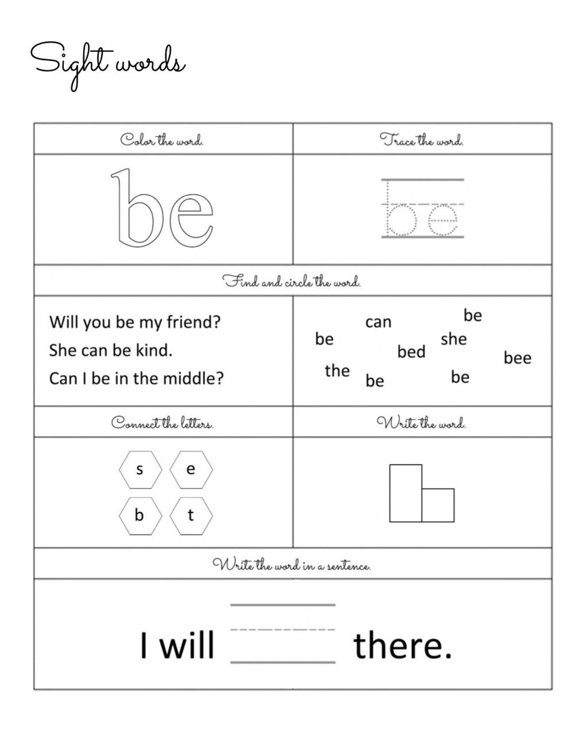 Kindergarten Worksheets - Etsy