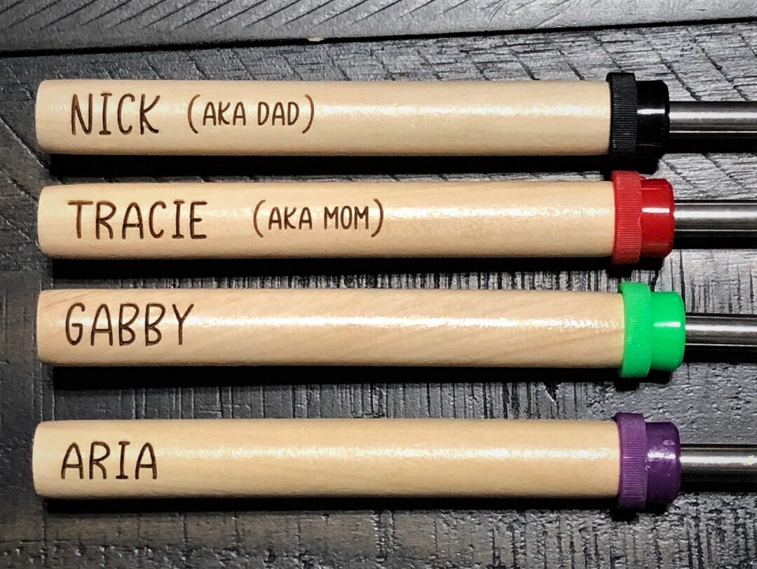 Roasting Sticks (set) - Personalized, Roasting Skewers, Laser Engraved ...