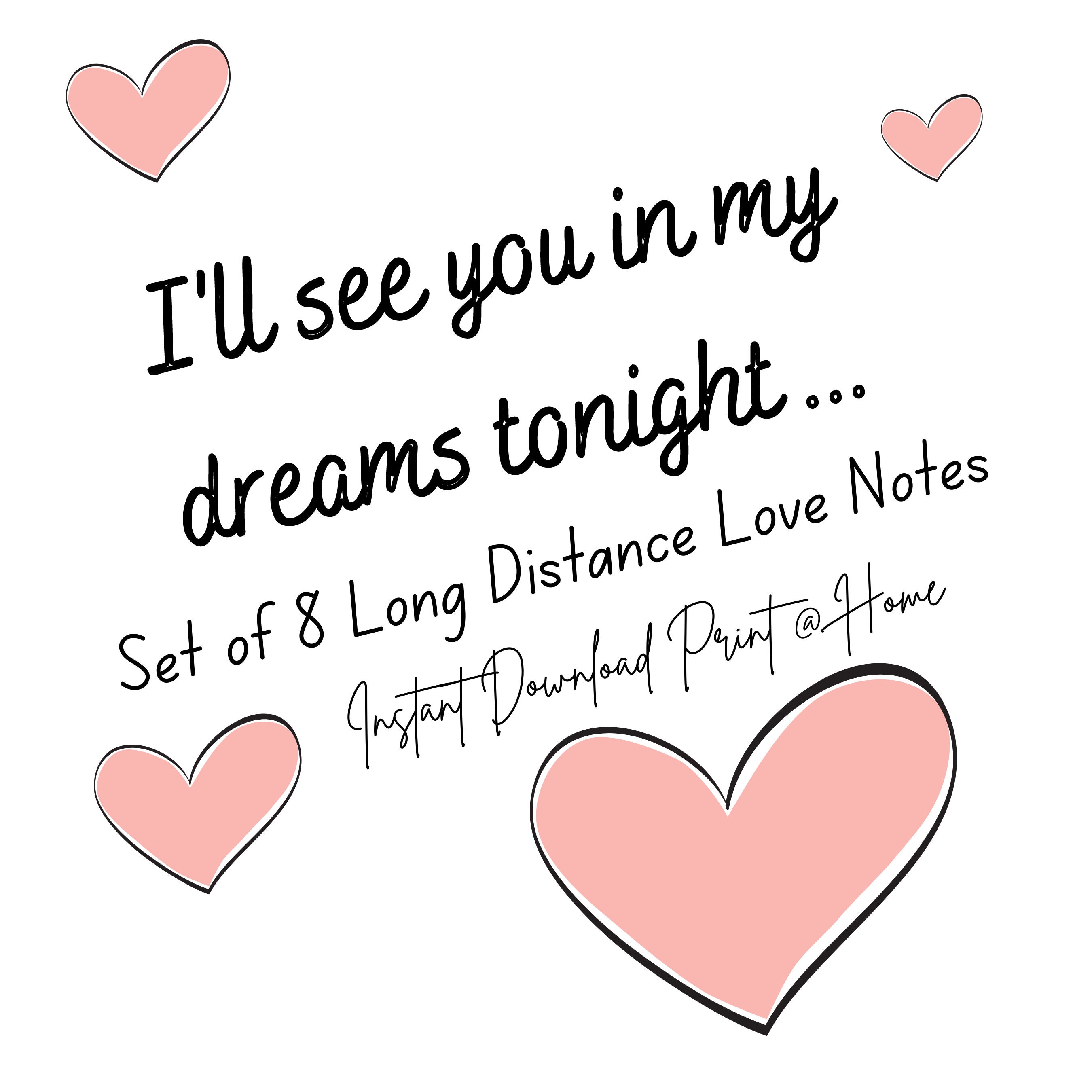 Set of 8 Long Distance Love Notes Printable Instant Download | Etsy