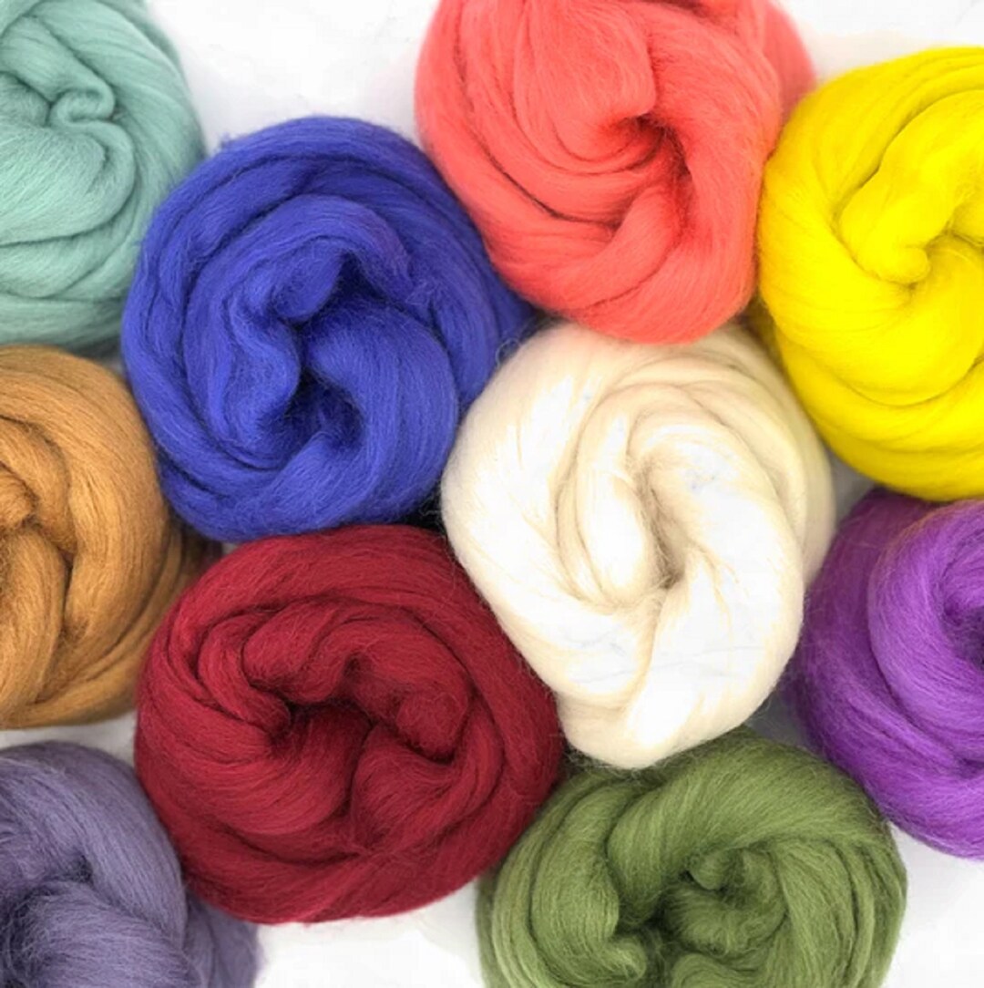 Mixed Merino Wool Variety Pack Multicolor Suprise Perfect Wool Roving ...