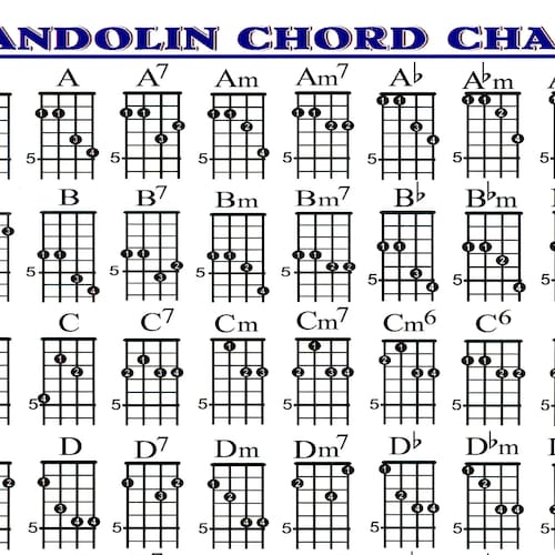 Mandolin Chord Chart for Mandolin - Etsy