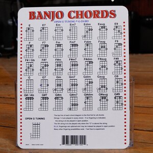 Banjo Chord Chart for Banjo Lesson g D G B D | Etsy
