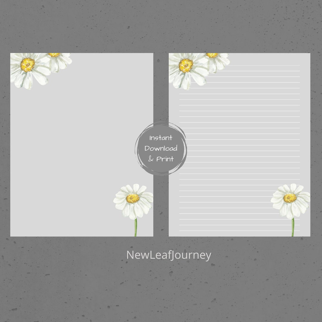 Printable Spring Daisies Writing Paper Floral Letter - Etsy