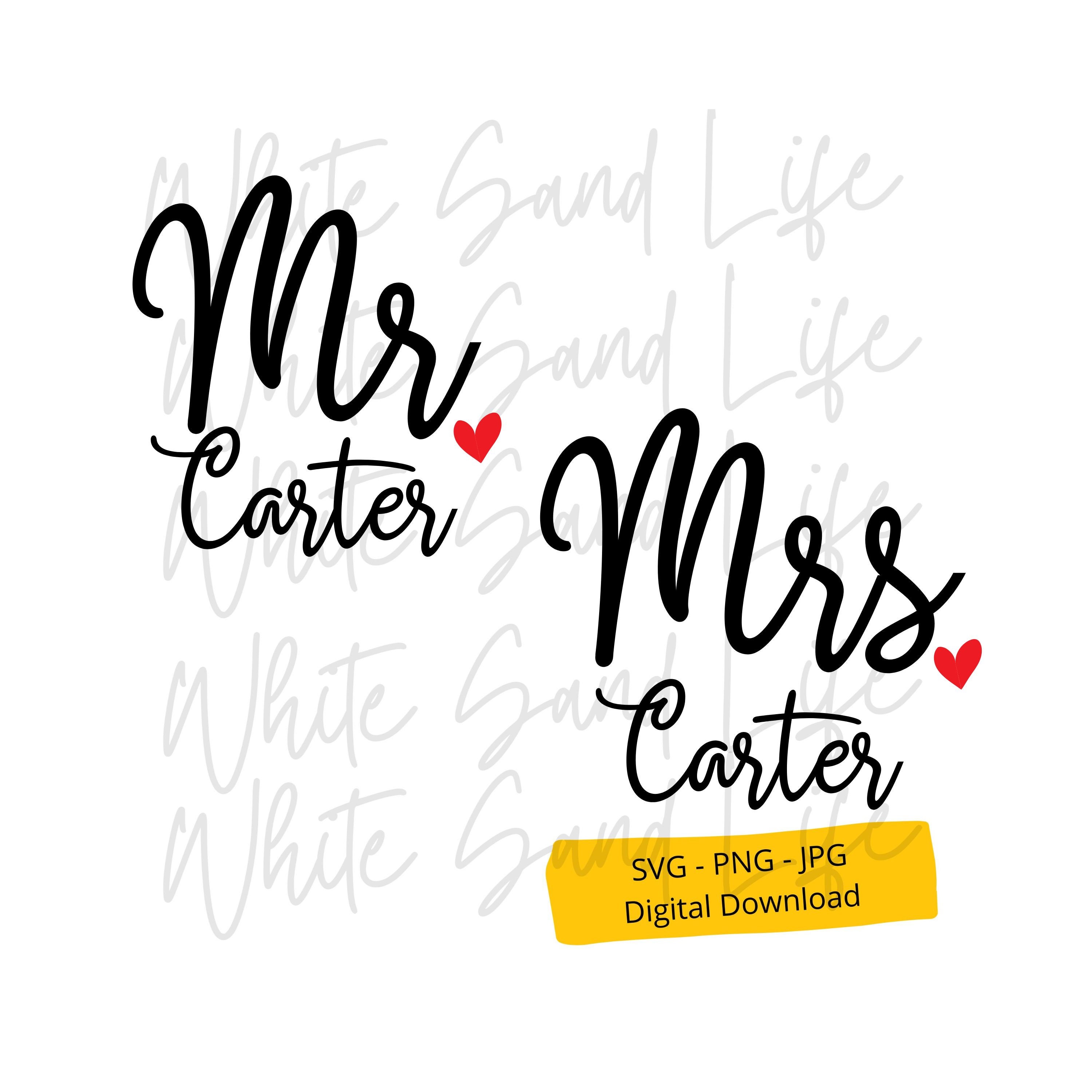 Personalized Mr and Mrs Svg, Mr and Mrs Png, Customized Wedding Clip ...