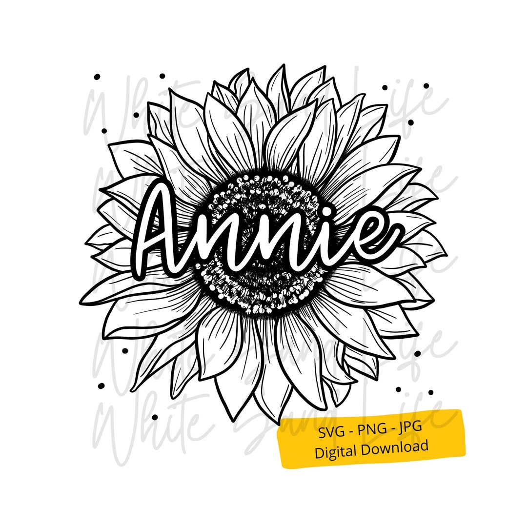 Personalized Sunflower Svg, Sunflower Monogram Png, Sunflower Svg, Clip ...