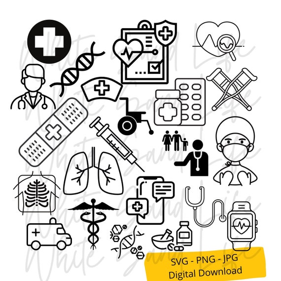 Medical Svg Bundle Stethoscope Png Nurse Svg Medical Icons - Etsy