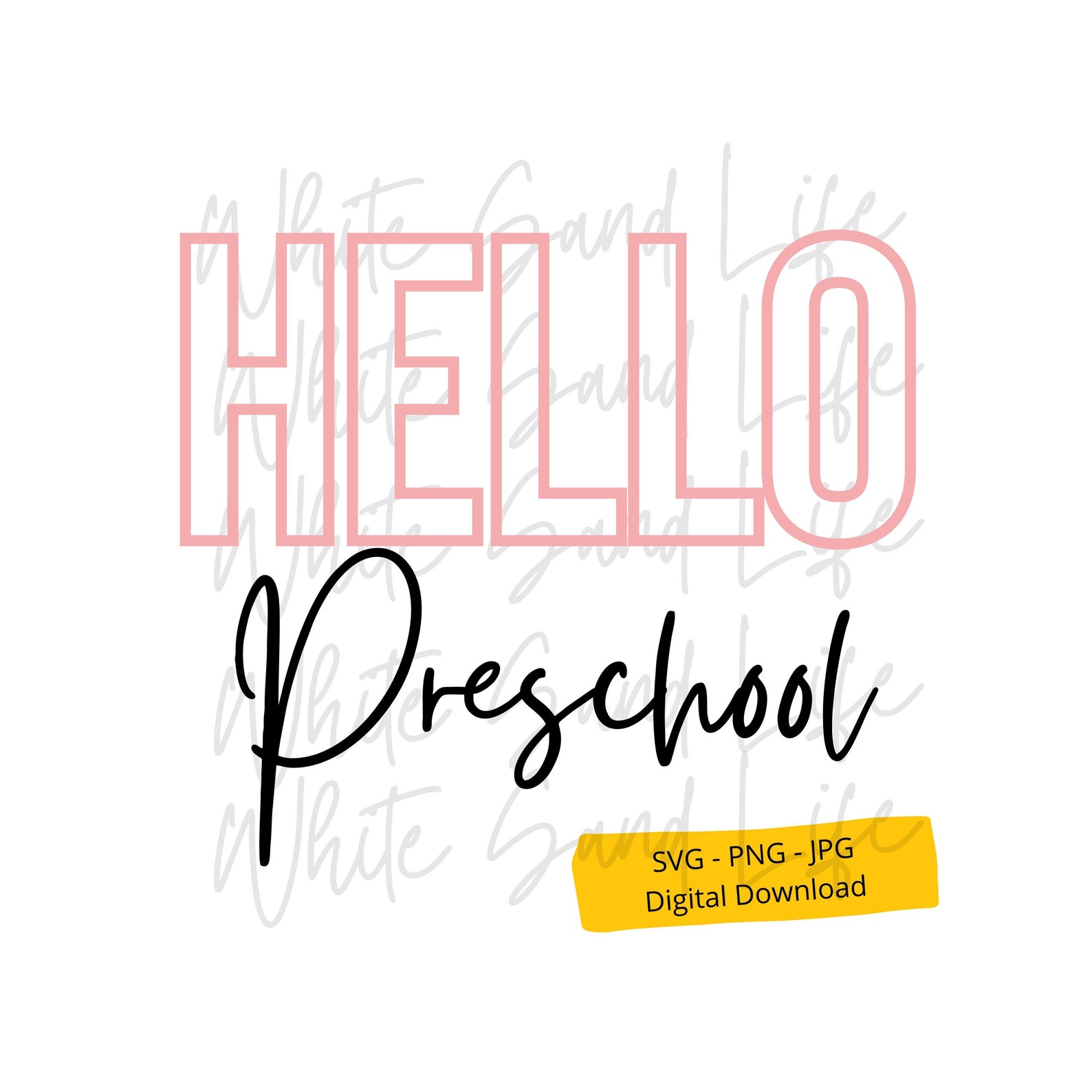 Preschool Svg, Hello Preschool Svg, Teacher Clip Art for Shirt, Back to ...