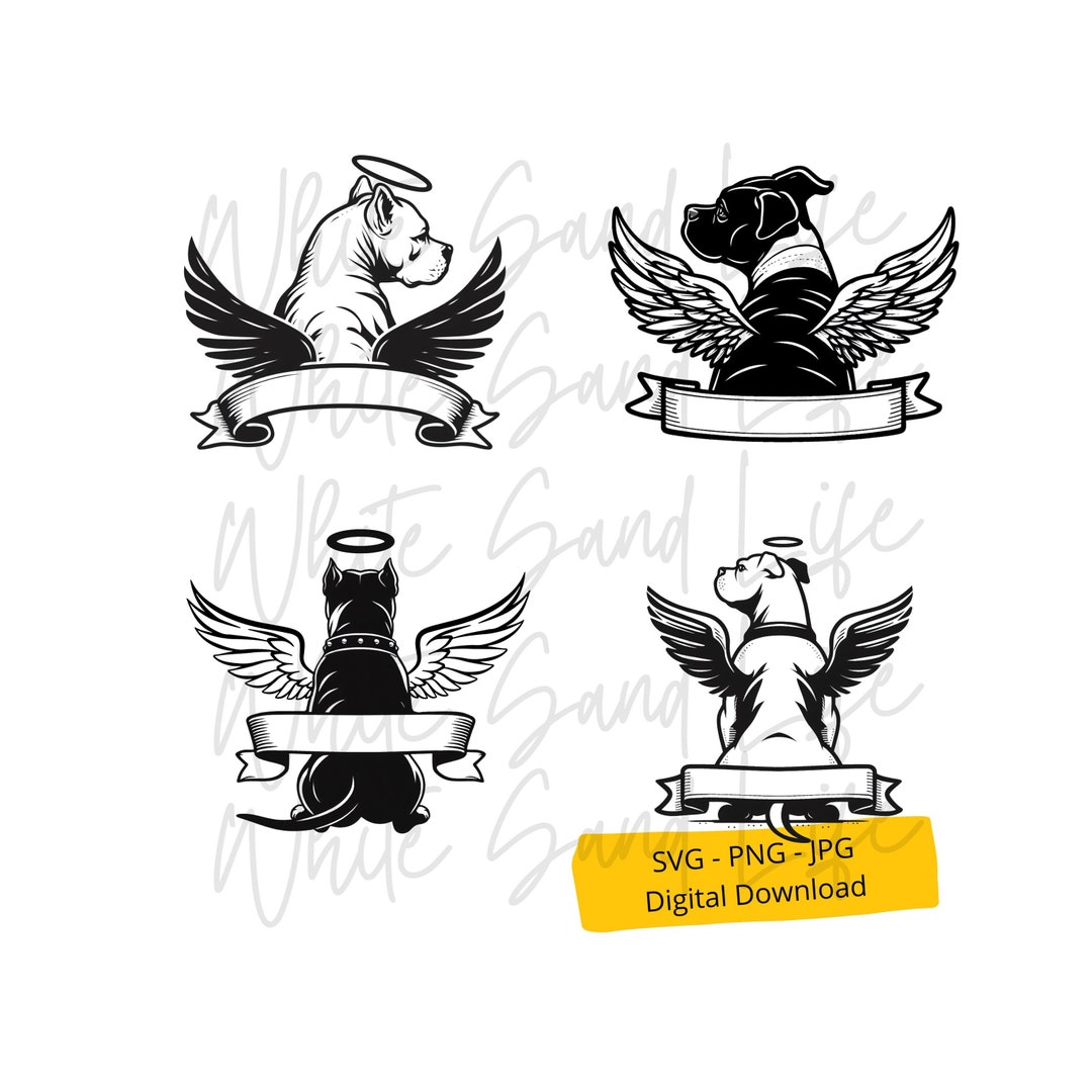 Pet Memorial Svg Bundle, Ornament Memorial Svg, Pitbull Svg, Angel ...