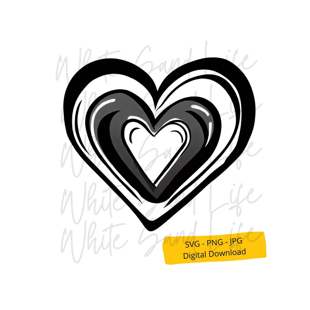 Heart Svg, Doodle Heart Svg, Birthday Heart Svg, Heart Clip Art, Heart ...