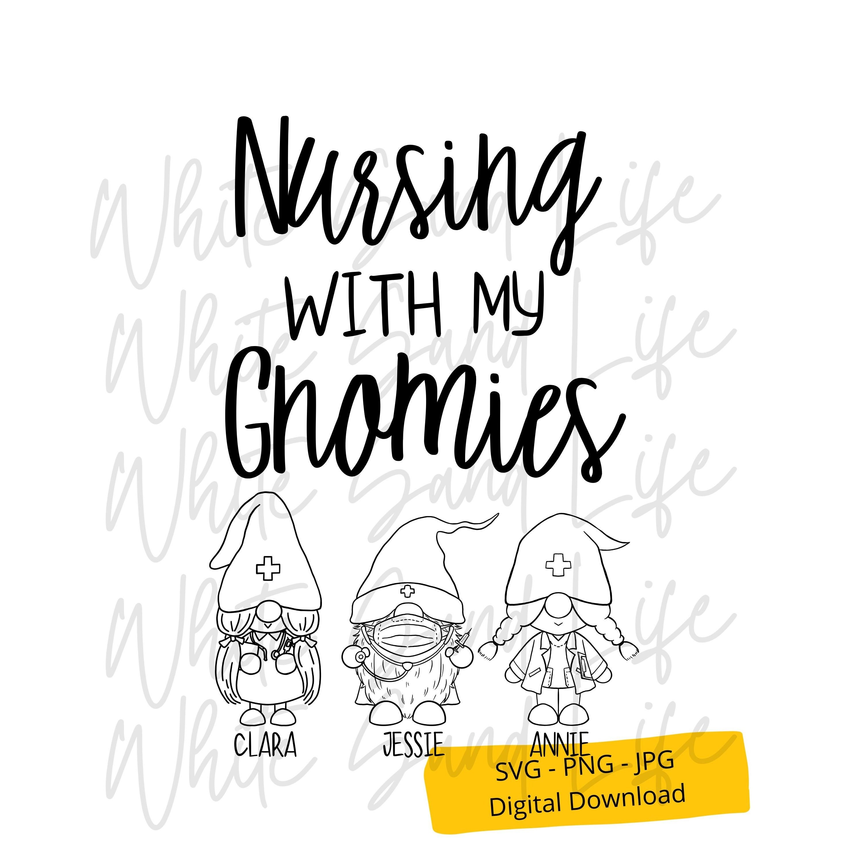 Personalized Nurse Gnome Svg, Nurse Gnome Png, Nurse Ornament Svg ...