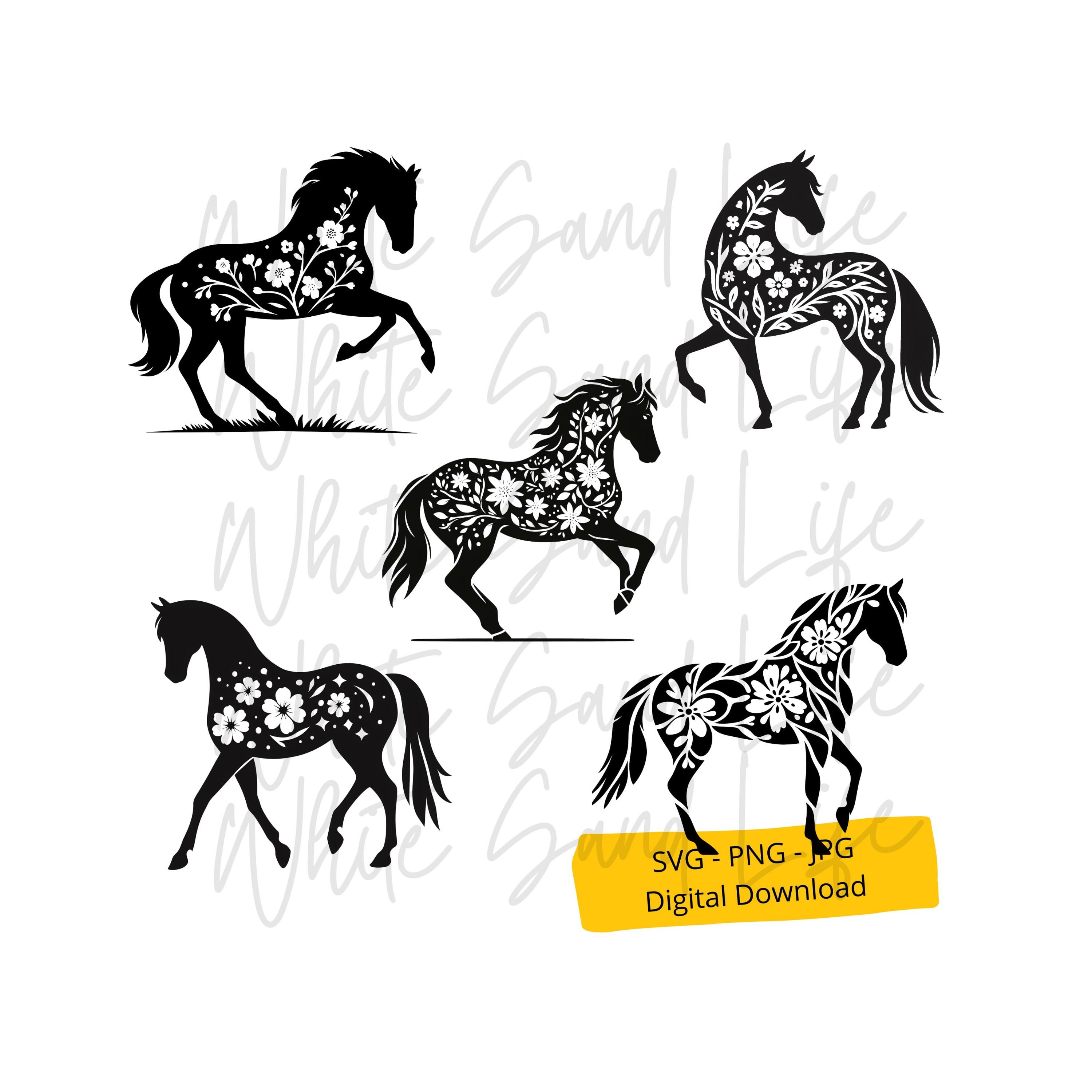 Horse Svg Bundle Horse Quotes Png Horse Botanical Flowers - Etsy