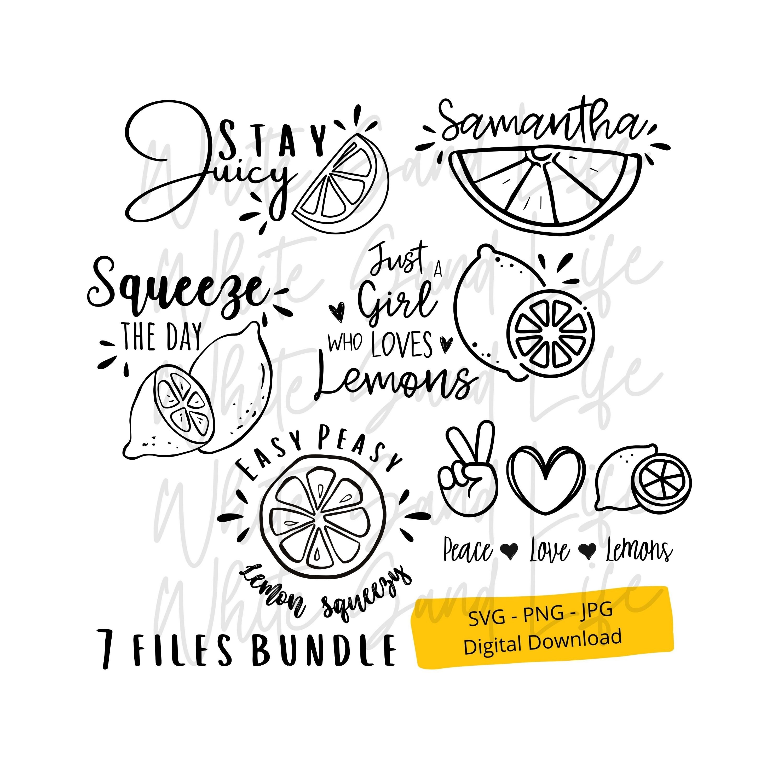 Lemon Svg Bundle, Lemon Quotes Png, Summer Svg, Lemon Clip Art, Shirt ...