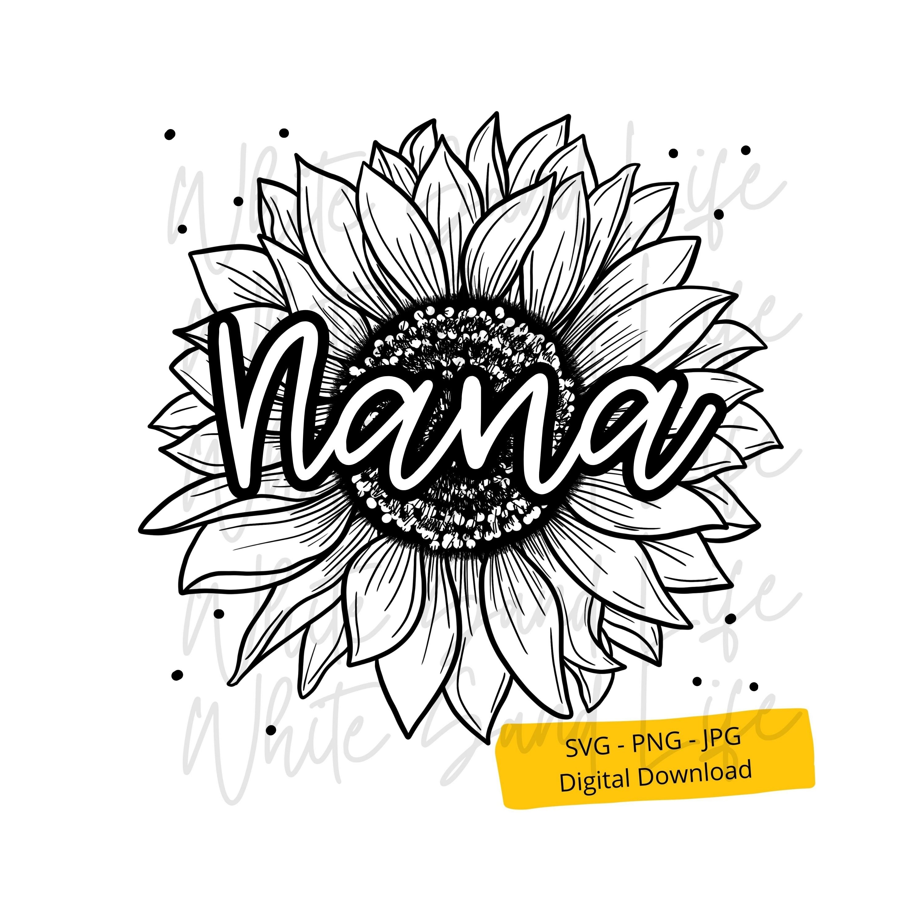 Nana Svg, Nana Sunflower Png, Sunflower Svg, Grandma Clip Art ...