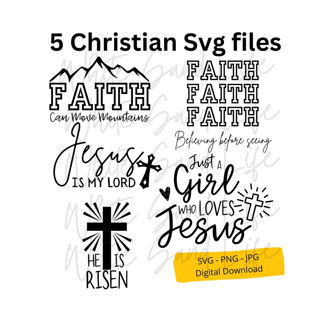 Christian Phrases Svg Bundle, Jesus Quotes Png, Faith Svg, Bible Verse ...