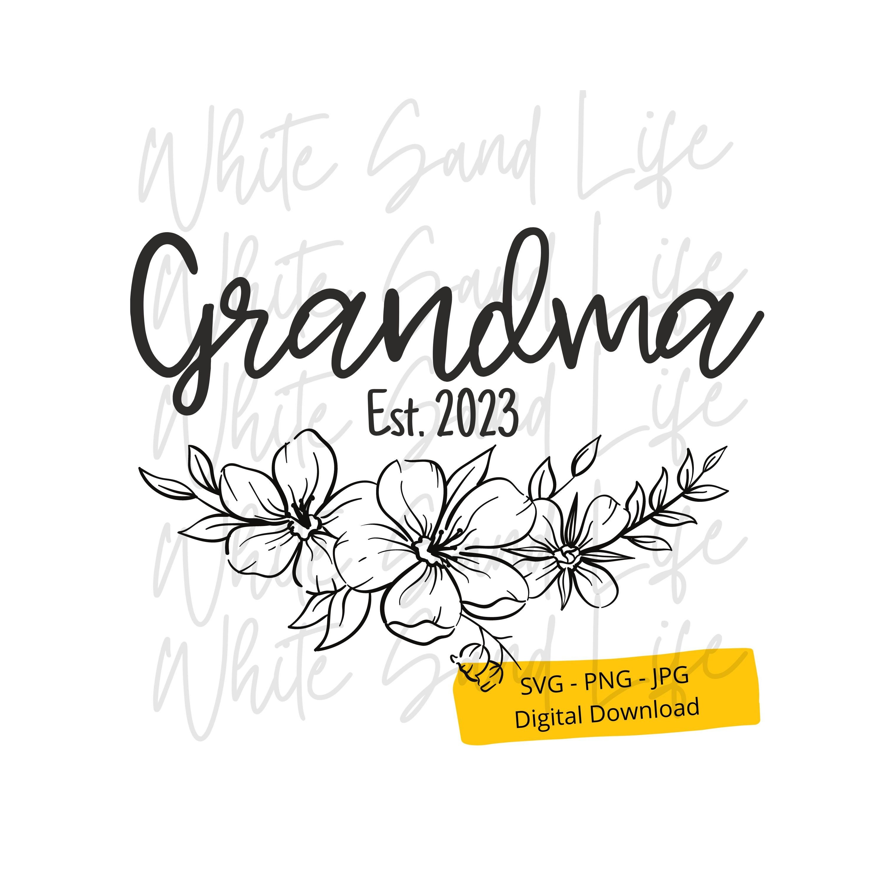 Grandma Svg Floral, Grandmother Png Botanical, Shirt Svg, Grandma Svg ...