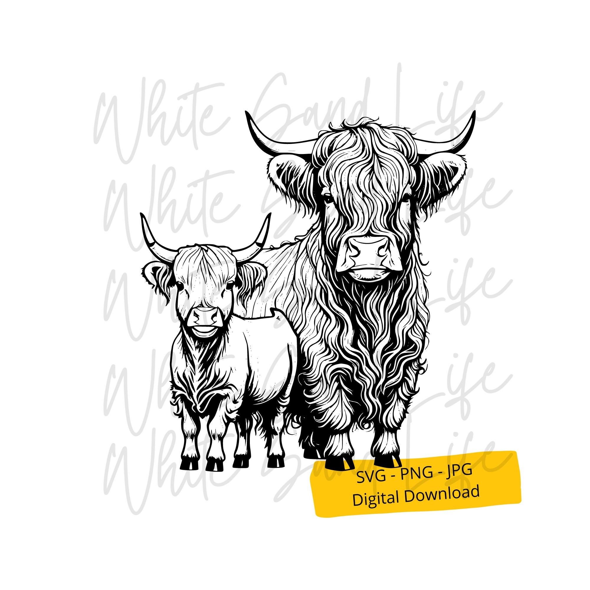 Highland Cow Svg Cow Svg Cow Mama Svg Baby Cow Svg Cow - Etsy