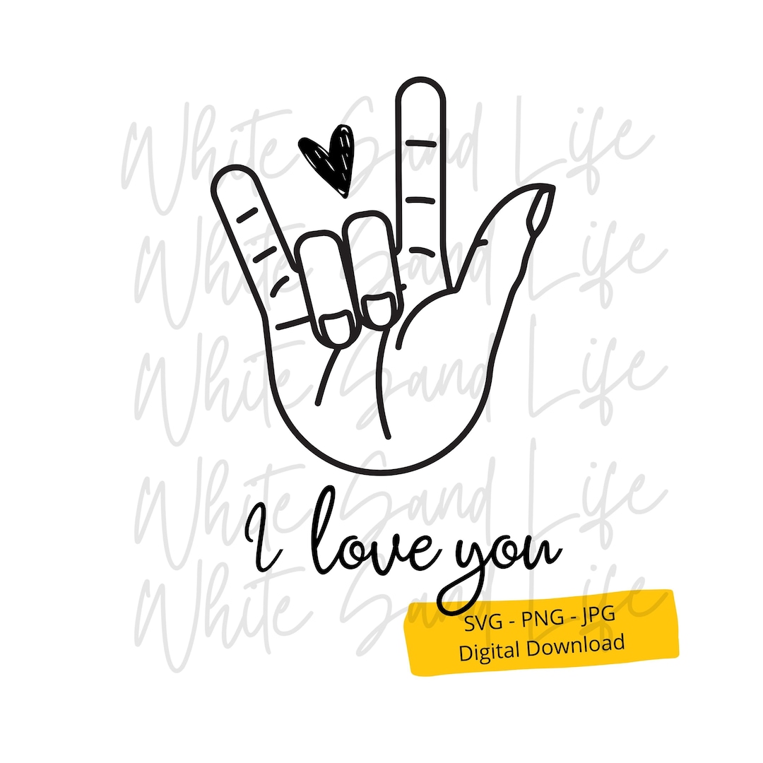 I Love You ASL Svg, ASL Png, Valentines Clip Art, I Love You Shirt Svg ...