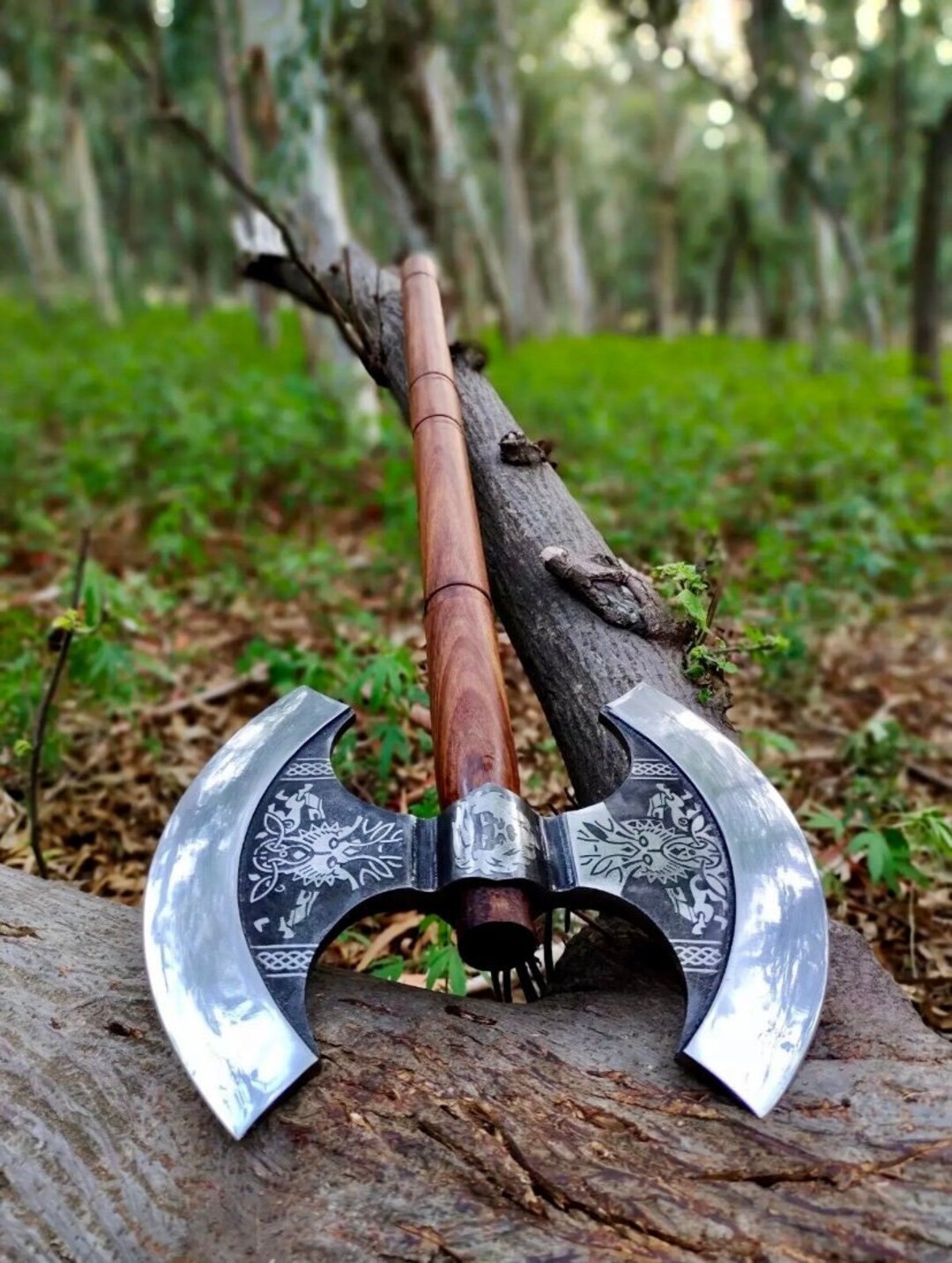 Hand Forged Double Blade Axe High Quality Carbon Steel Axe - Etsy UK