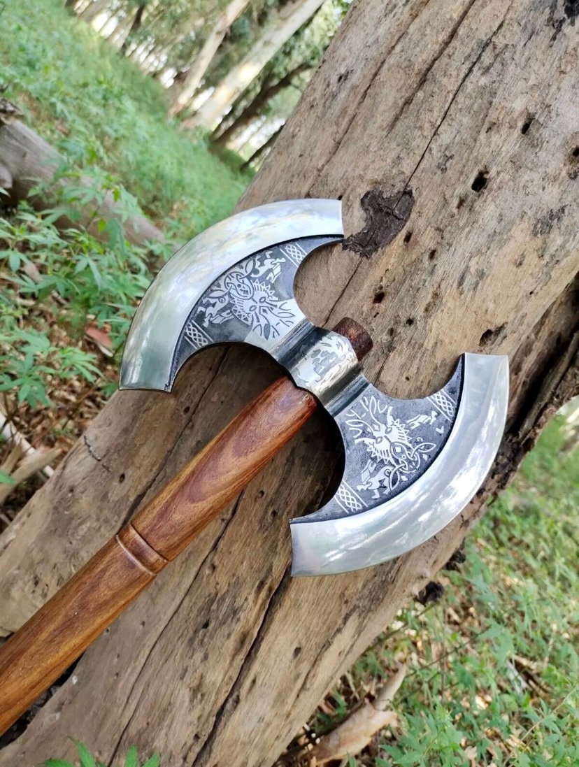 Hand Forged Double Blade Axe High Quality Carbon Steel Axe - Etsy UK
