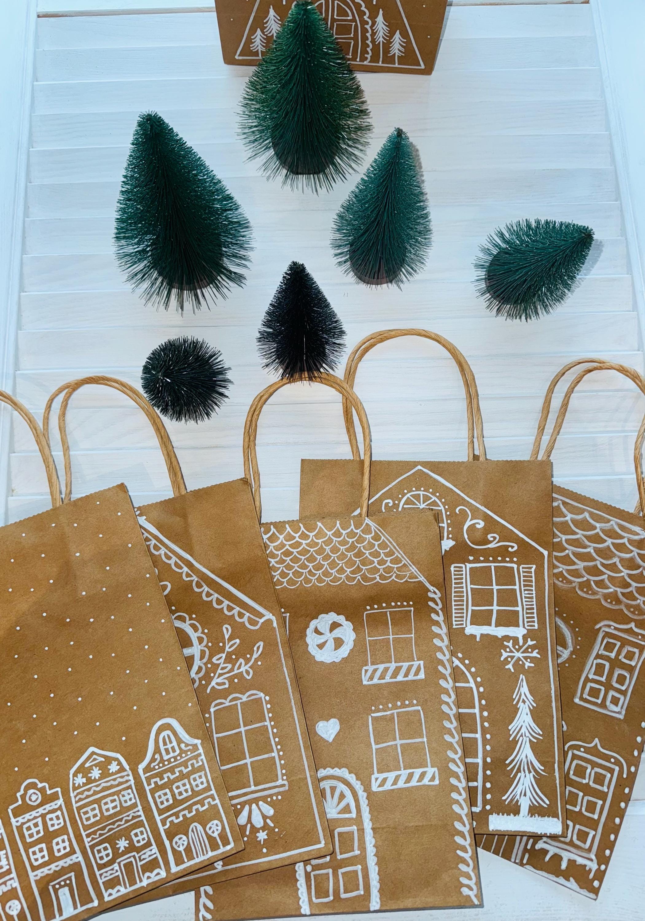 Gingerbread House Gift Bag Handmade Christmas House Paper Bag Holiday ...